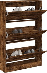 vidaXL Botník 80 x 21 x 125,5 cm kompozitní dřevo [839926] Barva: kouřový dub
