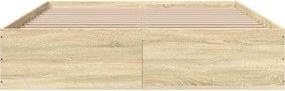 Rám postele dub sonoma 150 x 200 cm kompozitní dřevo 3281009