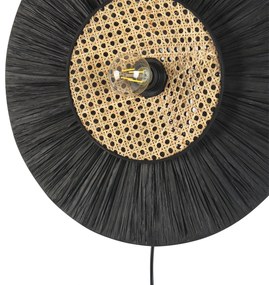 Papírová nástěnná lampa ⌀ 50 cm černá YAAPI Beliani