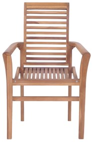 Jídelní židle Foligno - 2 ks - masivní teakové dřevo | antracitové podušky
