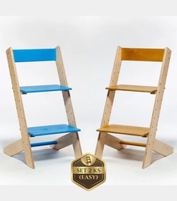 Lucas Wood Style - rostoucí židle EASY LINE zvýhodněný set 2 ks -  modrá + buk