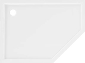Mexen Flow pětiúhelníkový sprchový kout slim levý 100 x 90 cm, bílý lesk - 46P109010L