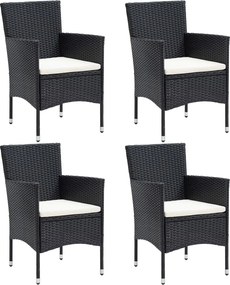 vidaXL Zahradní jídelní židle 4 ks polyratan [310563] Barva: Černá