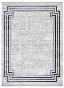 Moderní koberec TULS strukturální, střapce 51242 Rám slonová kost / m velikost 160x220 cm | krásné koberce cz