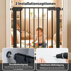 Costway Schodišťová brána bez vrtání se šířkou 75-82 cm Auto-Close