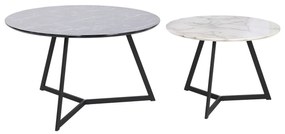 DKD Home Decor Souprava 2 stolů, Černá barva, 80 x 80 x 47,5 cm