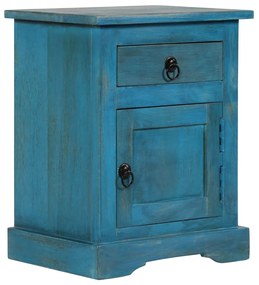 Noční stolek masivní mangovníkové dřevo 40 x 30 x 50 cm modrý