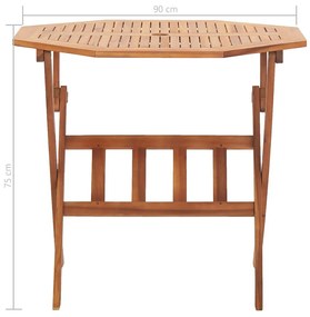 Skládací zahradní stůl Eoin - masivní akciové dřevo | 90x75 cm