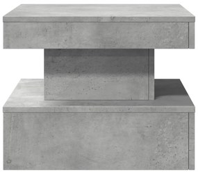 Konferenční stolek s LED osvětlením betonově šedý 50x50x40 cm - Default Title