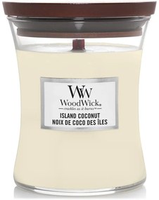 WoodWick – svíčka Island Coconut (Kokosový ostrov) Velikost: malá 85 g