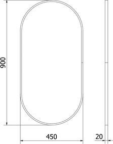 Mexen Loft oválné koupelnové zrcadlo 90 x 45 cm, zlatý rám - 9851-090-045-000-50