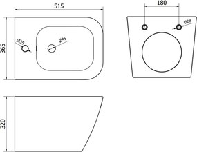 Mexen Madox, závěsný bidet 515x365x320 mm, světle šedá, 35155161