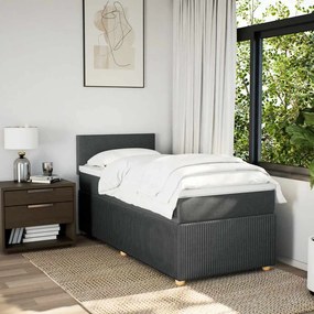 Box spring postel s matrací tmavě šedá 90x200 cm textil 3287333