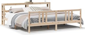 Rám postele s čelem 200 x 200 cm masivní borové dřevo 3305977