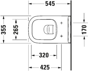 Duravit 25700920002 - Závěsné Rimless WC D-CODE keramika/lesklá bílá