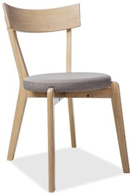 MAXIVA Jídelní židle - NELSON, čalouněná, dřevěné nohy, šedá tap.84