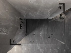 Mexen Lunar, L Duo výklopný sprchový kout 110 x 80 cm, 8mm čiré sklo, černý profil, 834L-110L-080P-70-00