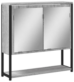 Koupelnová skříňka se zrcadlem šedá sonoma 60x16x60 cm kompozit - Default Title