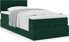 Osmanský rám postele s matrací tmavě šedá 90x200cm samet 3311894