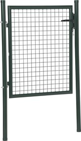 HOMCOM Ocelová zahradní brána s uzamykatelnou rukojetí a 3 klíči, blokující dveře pro venkovní patio a terasu 97x150 cm Zelená | Aosom
