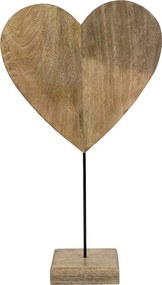 Dekorace srdce z mangového dřeva na podstavci - 60cm