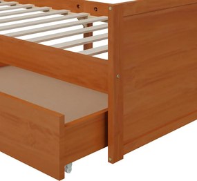 Rám postele se zásuvkami medově hnědý masivní borovice 90x200cm 322161