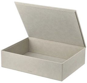 Béžové úložné boxy v sadě 2 ks s víkem/dekorativní z umělé kůže 40x30x11 cm Sahla – Blomus