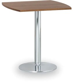 Konferenční stolek FILIP II, 660x660 mm, chromovaná podnož, deska ořech