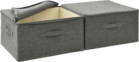 Úložné boxy 2 ks textil 43 x 34 x 23 cm antracitové 332909