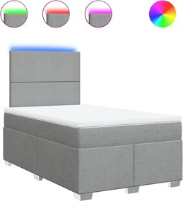 Box spring postel s matrací světle šedá 120x190 cm textil 3292720