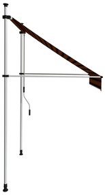 vidaXL Marketos Ručně zatahovací markýza 200 cm oranžovo-hnědá
