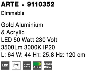 LED lustr Arte 64 zlaté