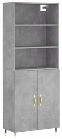 Skříň highboard betonově šedá 69,5x34x180 cm kompozitní dřevo,  3189233