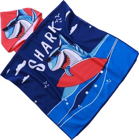 Dětské pončo SHARK modré Rozměr: 60 x 120 cm