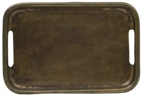 Bronzový antik kovový podnos s uchy Akrovo - 30*20 cm