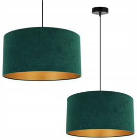 Závěsné svítidlo Mediolan, 1x tmavě zelené/zlaté textilní stínítko, (výběr ze 2 barev konstrukce), (fi 40cm)