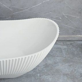 Rea Atena, volně stojící vana 1700x730x710 mm, bílá, zlatý matný click-clack, KPL-W7127