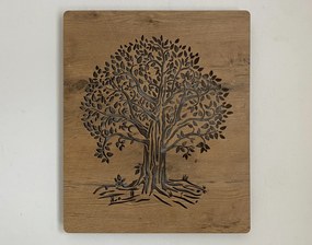 Li-Go "Lípa" světelný obraz s baterií 42x50 cm provedení povrchu: dub