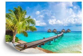 Fototapeta Tropické Prázdninové Domy Na Maledivách Omyvatelný vlies 152.5x104