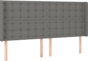 Box spring postel s matrací a LED tmavě šedá 160x200 cm textil 3138646