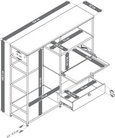 Tchibo - Kovová skříň »Cn3« s dřevěnou deskou - barva: bílá