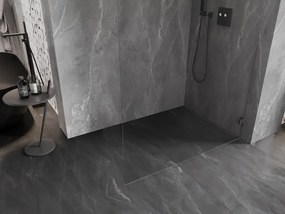 Mexen Lunar sprchová stěna pravá 100 x 200 cm, 8mm čiré sklo, broušený grafit, 830-100-000-66-00-P