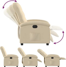 Elektrické polohovací křeslo krémové textil 3204077