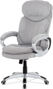 Kancelářská židle, látka, houpací mechanismus, kříž plast stříbrný – opěrák 90°–180° Šedá