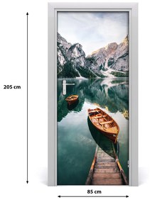 Fototapeta samolepící dveře leď jezero 85x205 cm