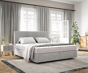 Boxspring postel Dream-Well 180x200 cm manšestr stříbrně šedá