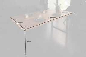 Noble Home Přírodní dřevěný jídelní stůl Iron Craft 180 cm