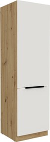 ARIA az | vysoká skříňka 60 DK-210 2F potravinová s policemi | 60 cm | ANTI FINGERPRINT povrch | artisan/bílá