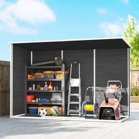 Outsunny zahradní domek 3,2 m² (303 × 123 × 197 cm) – plastový skladovací domek s okny, dvoukřídlými dveřmi, uzamykatelným větráním a podlahou ve vzh…