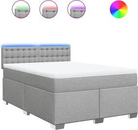 Box spring postel s matrací světle šedá 160 x 200 cm textil 3288253
